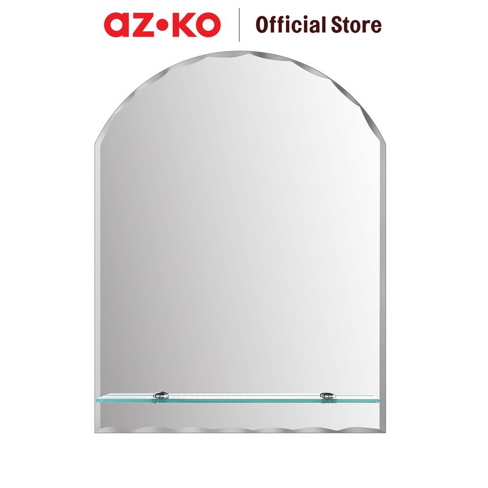 Jual AZKO Fosa 45X60 cm Cermin Dinding Kamar Mandi Dengan Rak Oval ...