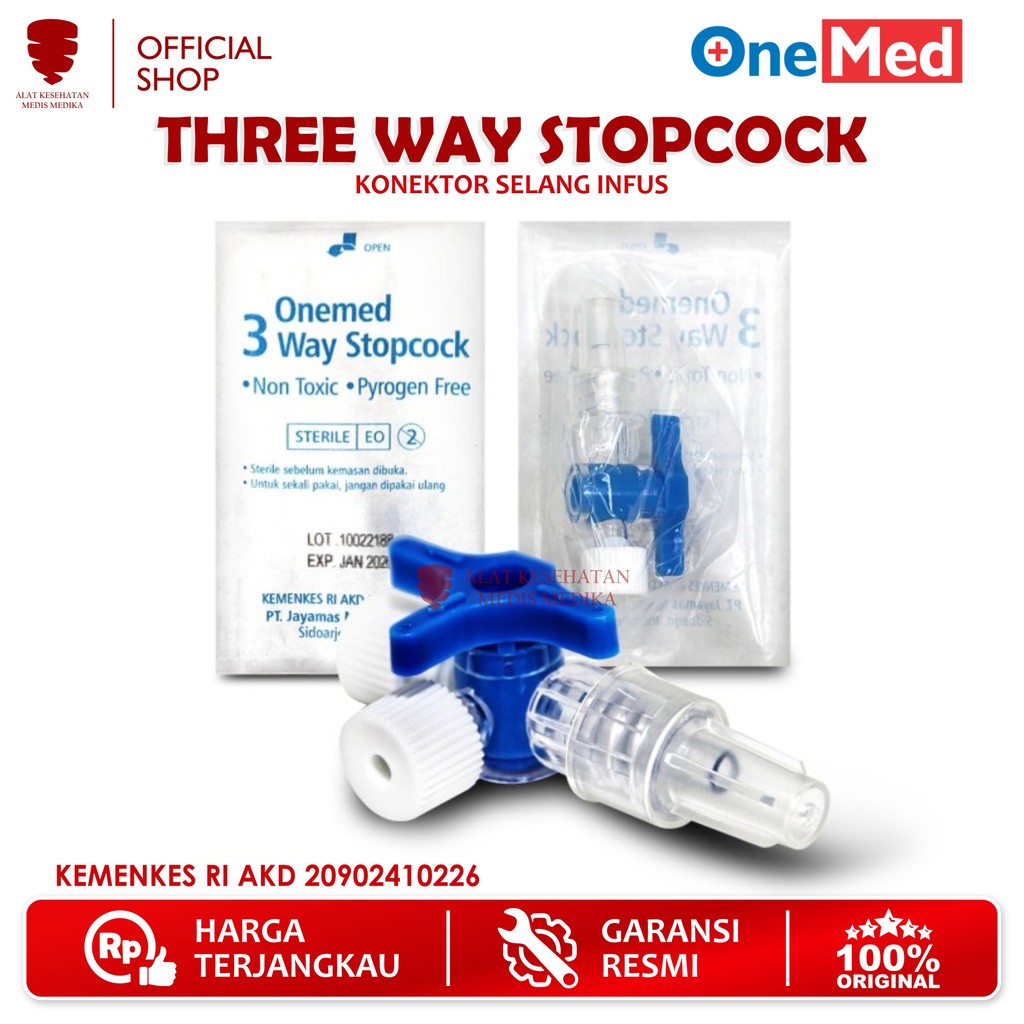 Jual Onemed Three Way Stopcock Conector Konektor Infus Perlengkapan ...