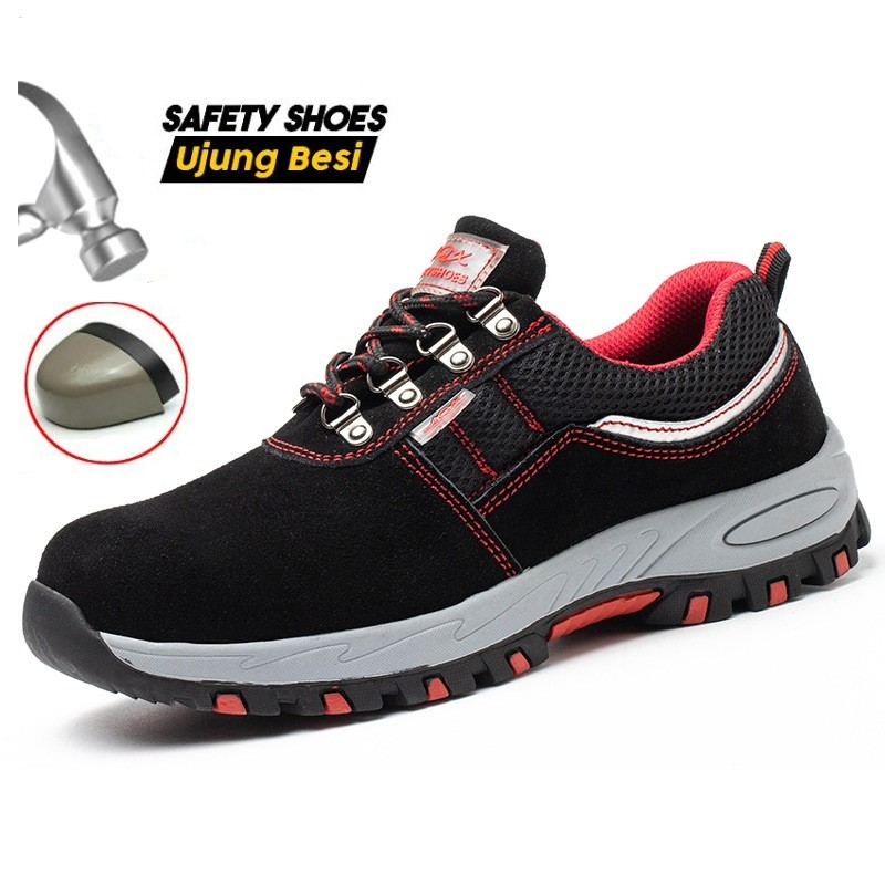 Jual Profesional Kulit Asli Sepatu Safety Boots Pria Safety Ujung Besi ...