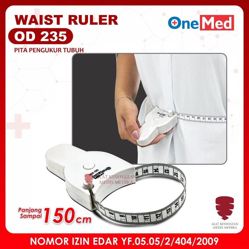 Jual Meteran OD235 150 cm Onemed Waist Ruler Alat Pengukur Lingkar ...