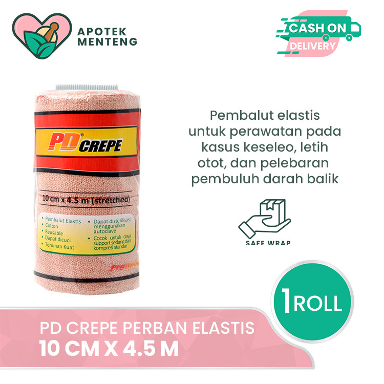 Jual PD Crepe Perban Elastis 10 CM x 4.5 M - Perban Kain Cedera Keseleo ...