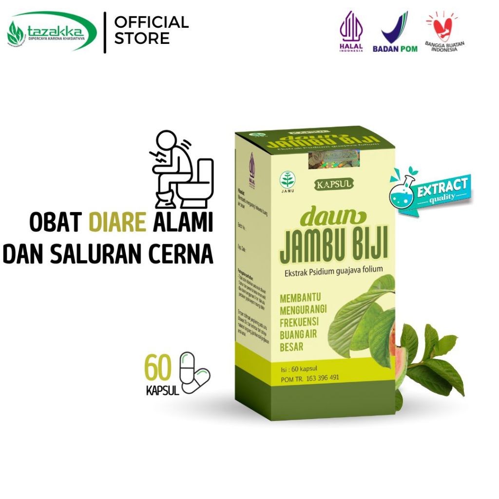 Jual TAZAKKA Ekstrak Kapsul Daun Jambu Biji Obat Diare Dewasa Mencret ...