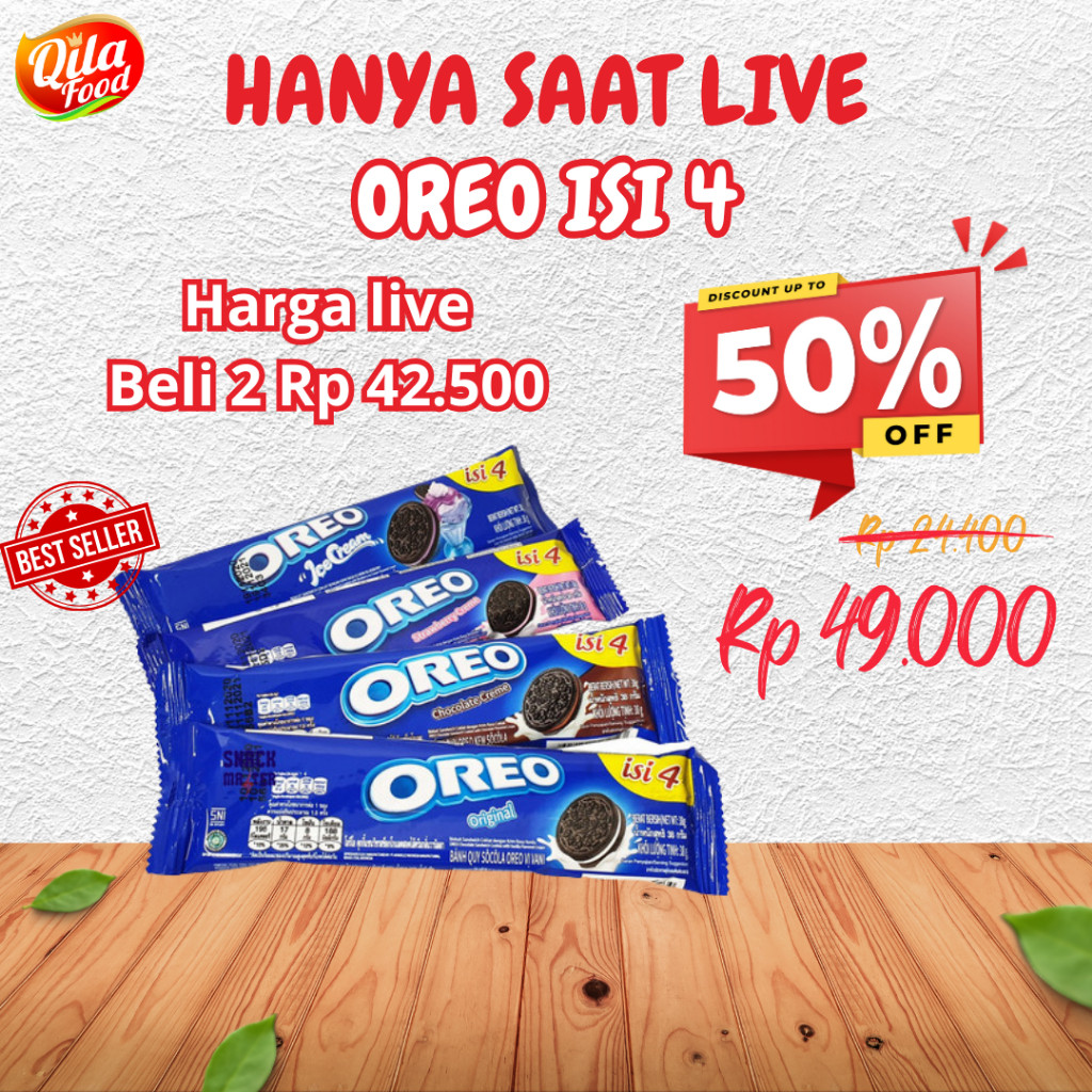 Jual BISKUIT OREO ISI 4 COKLAT STRAWBERRY ORIGINAL BOX ISI 12 PCS OREO ...