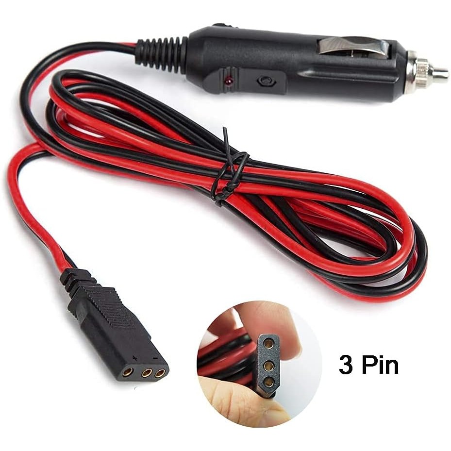 Jual CB Power Cord 3 Pin Plug Cable-12V Cigarette Lighter Plug Heavy ...
