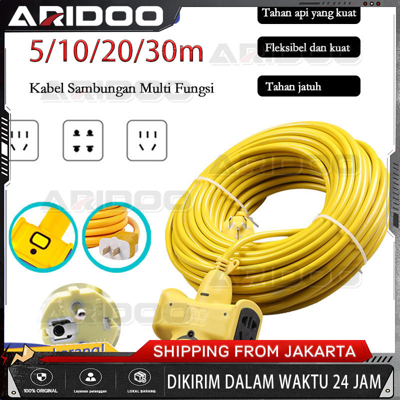 Jual Soket Kabel Extension Cord Extra-long Plug-in Strip 10M/20M/30M ...