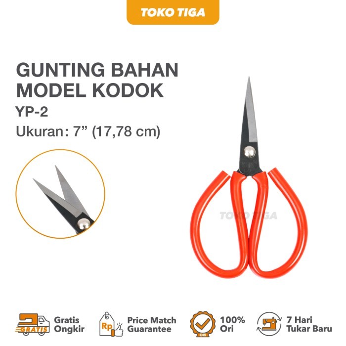 Jual Gunting Potong Bahan Kain Model Kodok / Tailor Scissors 7" (YP-2 ...