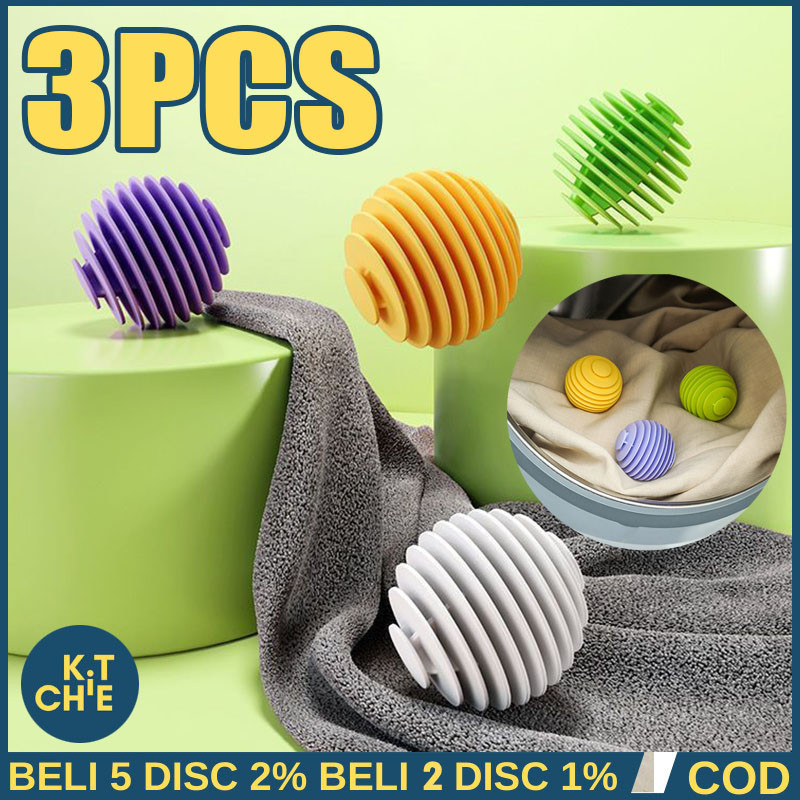 Jual 3PCS Silicone Laundry Ball Pakaian Washing Laundry Ball Bola ...