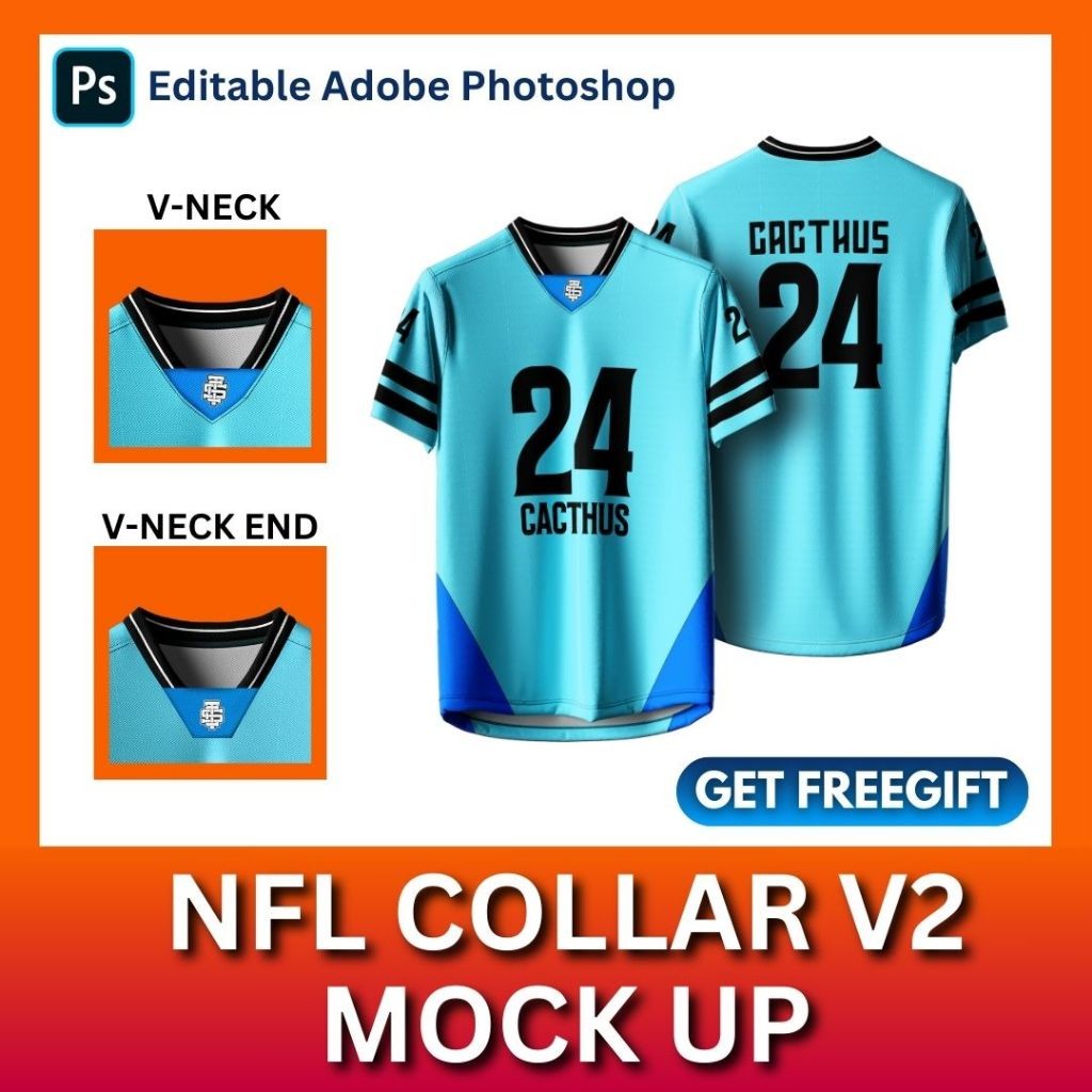 Jual Mockup NFL Jersey V2 (ON/OFF HANGER) - Shirt Mockup - Sublimation ...
