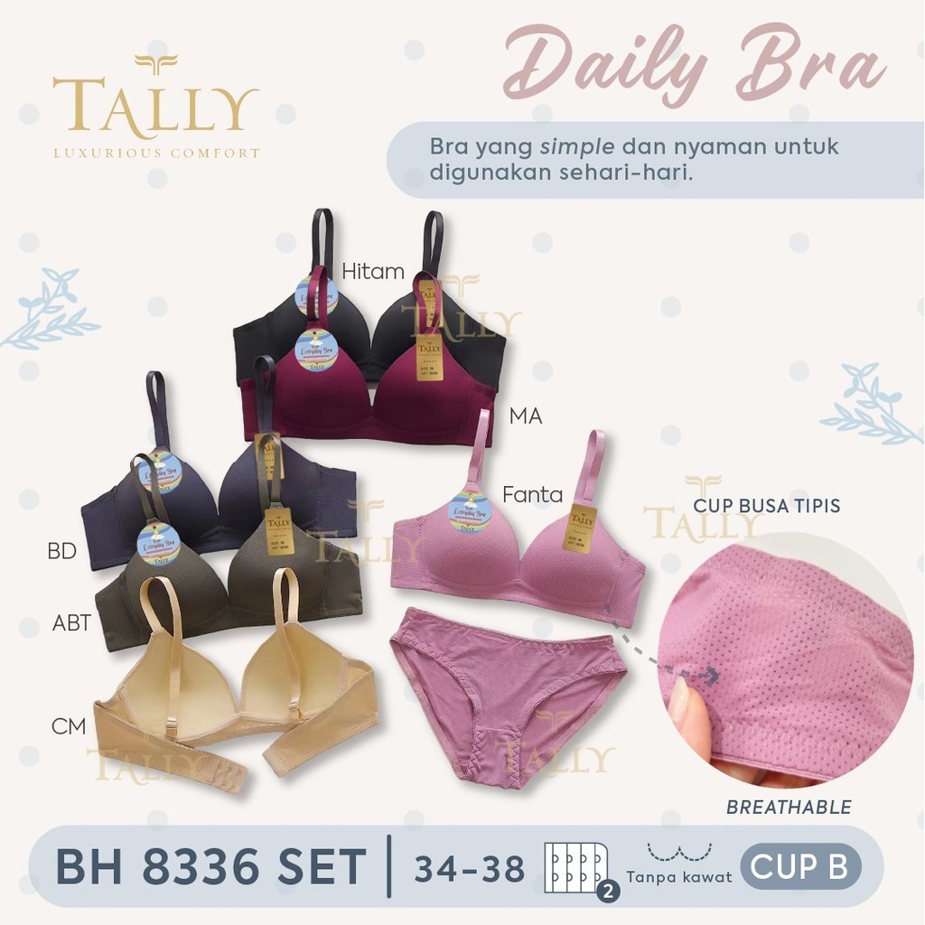 Jual TALLY BRA BH SET CD CELANA DALAM 8336 I CUP B I 3/4 CUP I BUSA ...