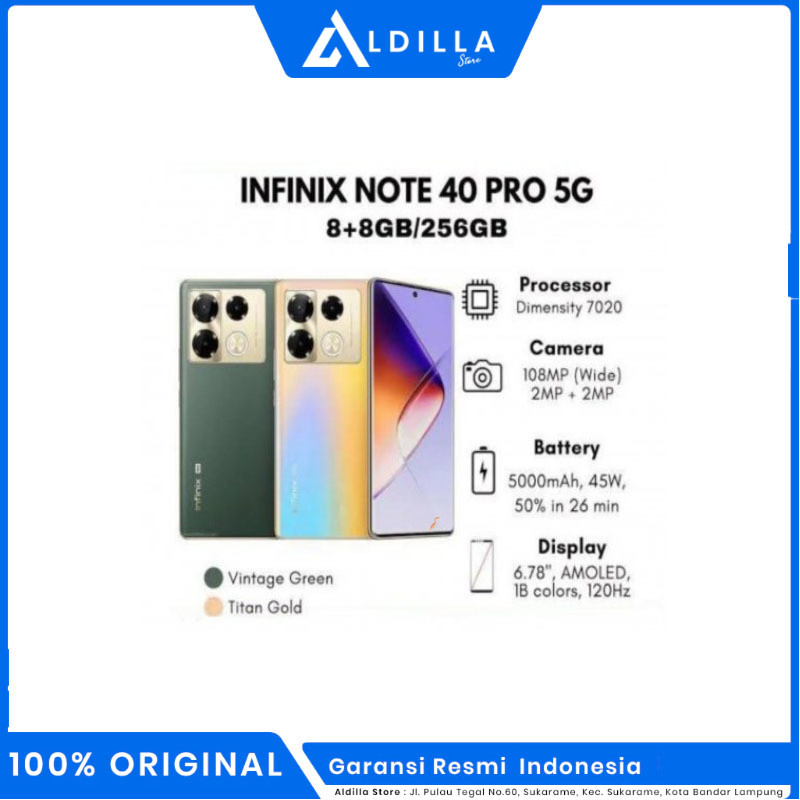 Jual INFINIX NOTE 40 8/256 GARANSI RESMI - 45W All-Round FastCharge2.0 + 20W Wireless MagCharge ...