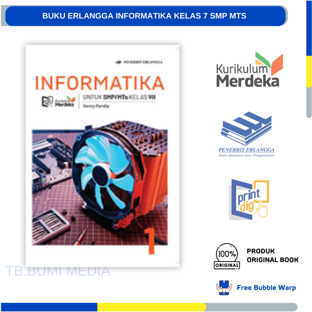 Jual Buku Paket INFORMATIKA Kelas 7 SMP/MTS Kurikulum Merdeka Penerbit Erlangga | Shopee Indonesia