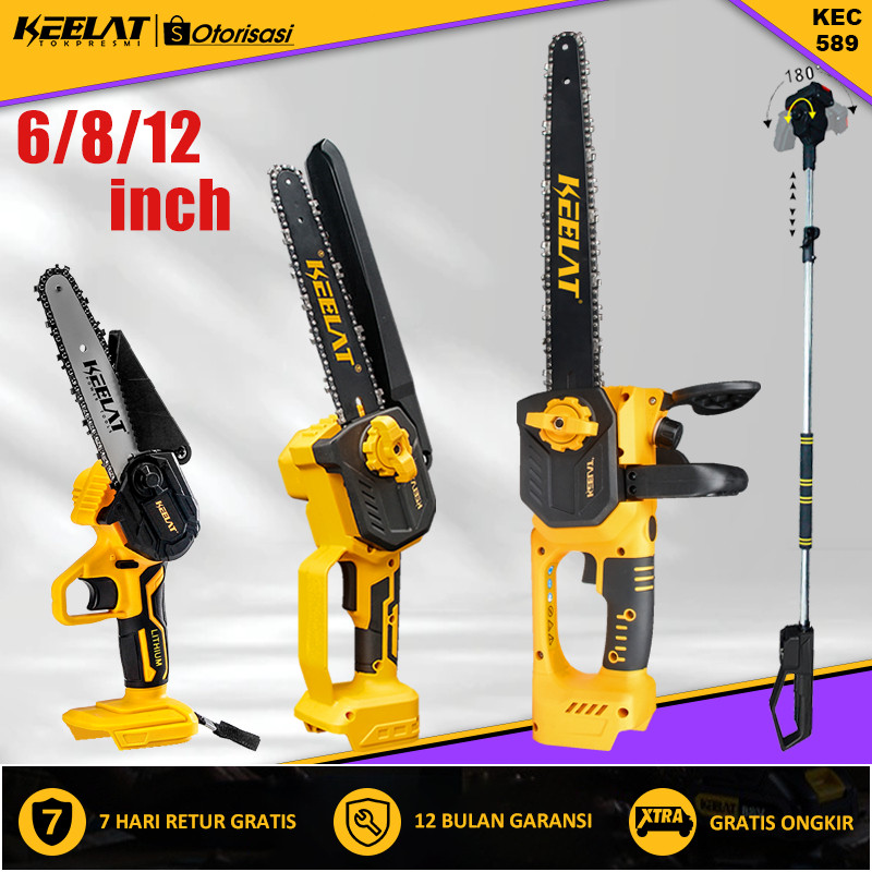 Jual 【KEELAT Chainsaw 】6/8/12 inch Cordless Mini Chainsaw KEC009 Brushless Branch Saw Wood ...