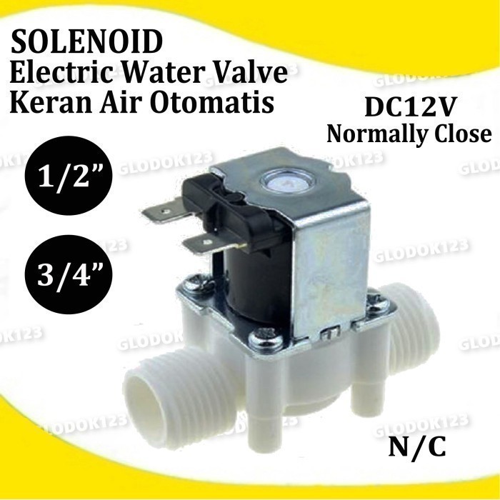 Jual Electric Water Selenoid Valve Control Switch Air 1/2 3/4 DC 12V NC N0 | Shopee Indonesia