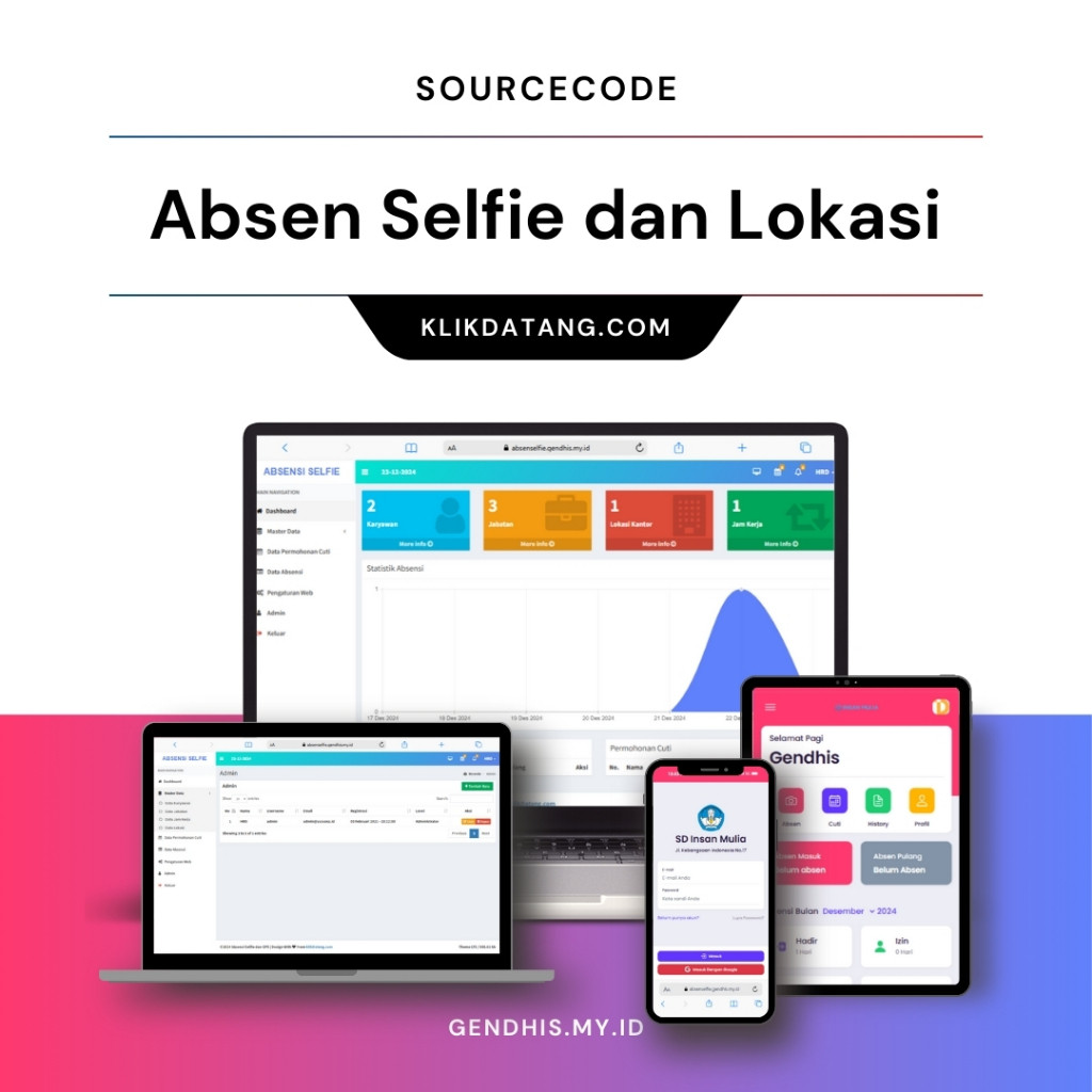 Jual Aplikasi Absen Kehadiran Selfie dan Lokasi GPS Absensi Wajah ...