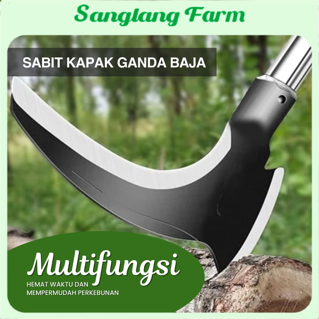 Jual Sabit Arit Kapak Ganda Multifungsi Baja Asli Super Tajam Pegangan ...