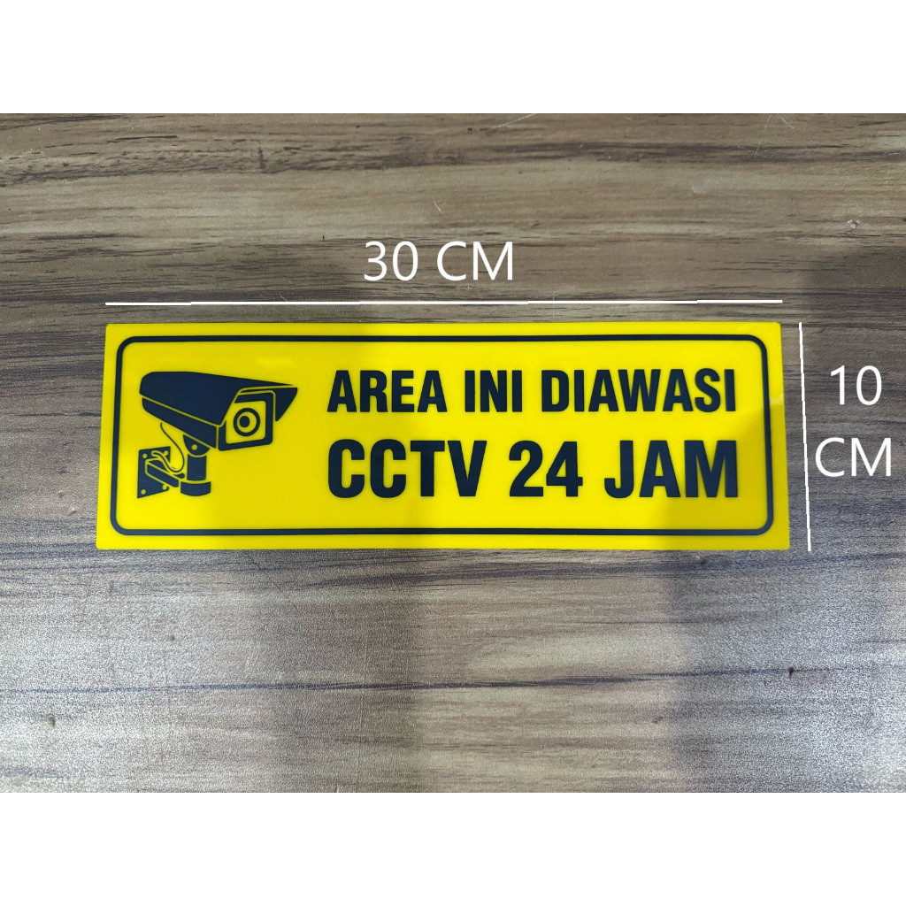 Jual Sign Papan Akrilik Peringatan Area CCTV 24 Jam Rambu Acrylic ...