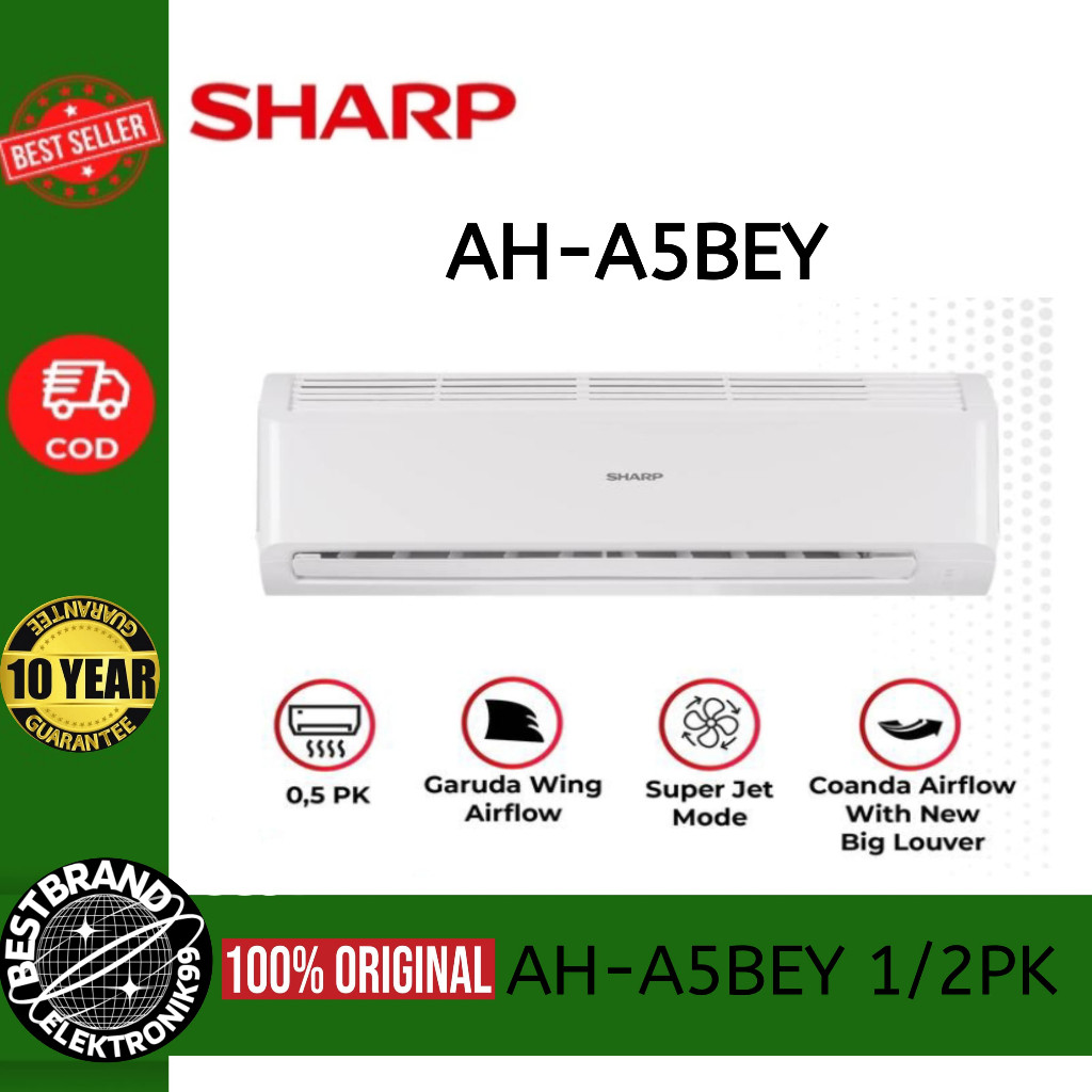 Jual SHARP AH-A5BEY2 AC 1/2PK 0,5PK 360WATT GARUDA WING 5BEY AHA5BEY2 5 BEY2 | Shopee Indonesia