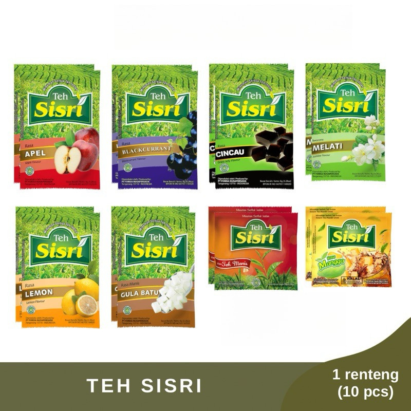 Jual Teh Sisri Gula Batu Cincau Sachet / Teh Sisri Renteng 1 Renteng ...