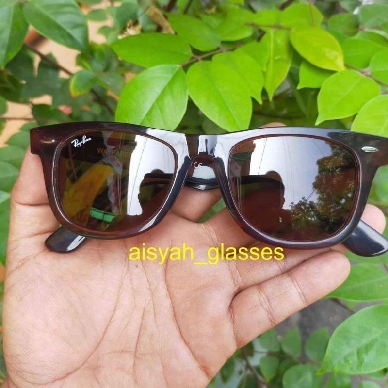 Jual KACAMATA RAYBAN WAYFARER RB2140 Lensa Kaca Brown Glossy | Shopee ...