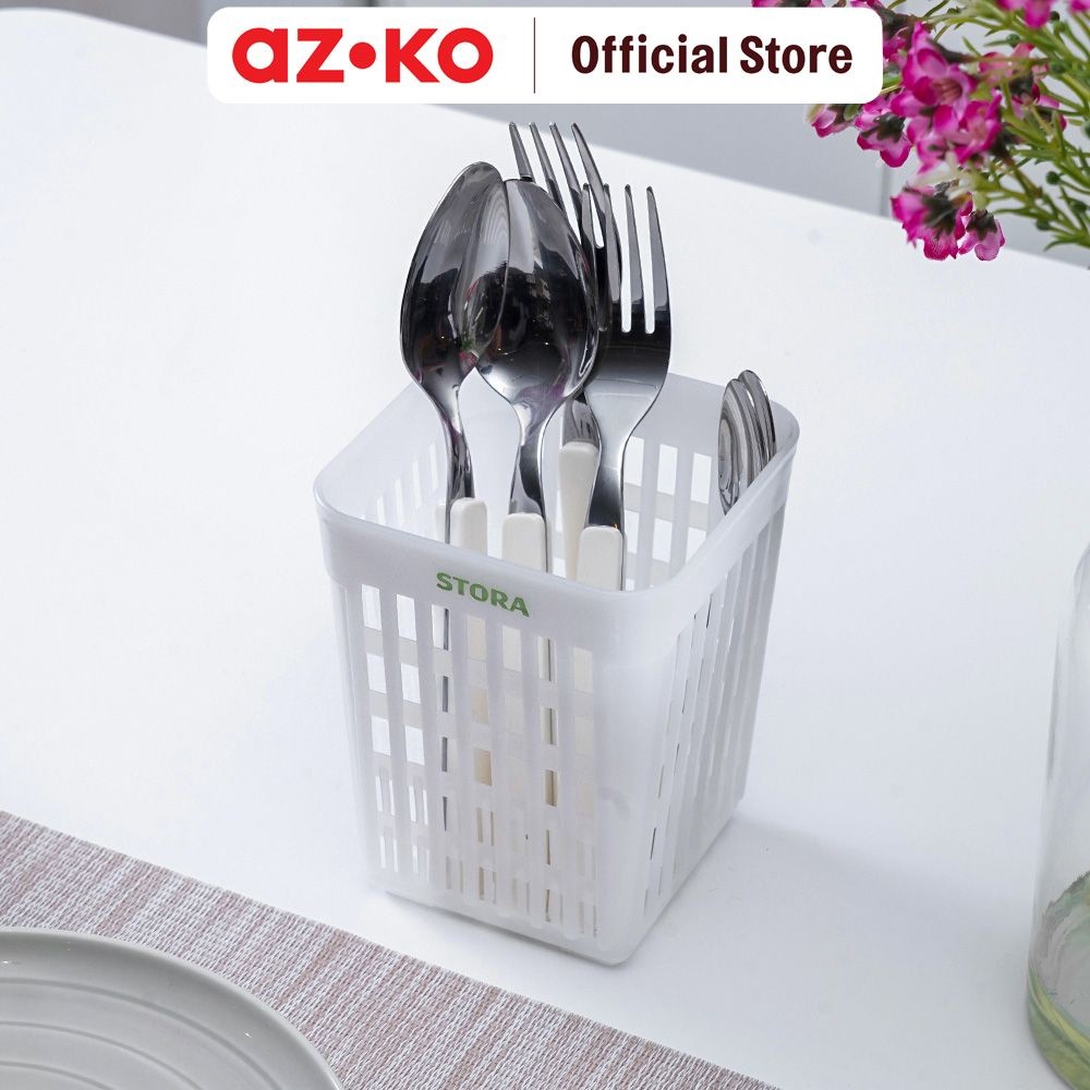 Jual AZKO Stora Tempat Alat Makan - Putih Kitchen Organizer Cutlery ...
