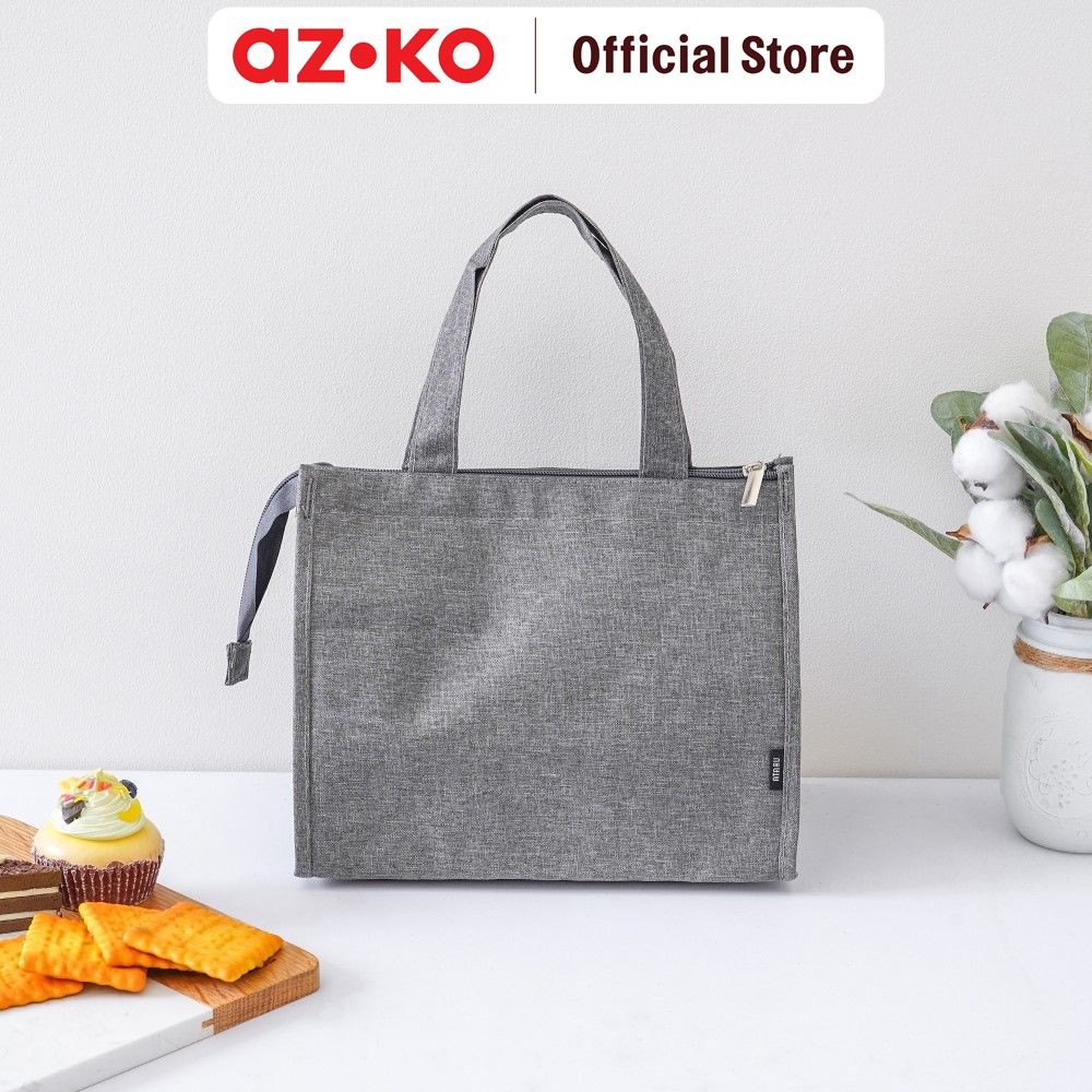 Jual AZKO Ataru Tas Bekal Makanan Thermal Slim - Abu-Abu Lunch Bag Food ...