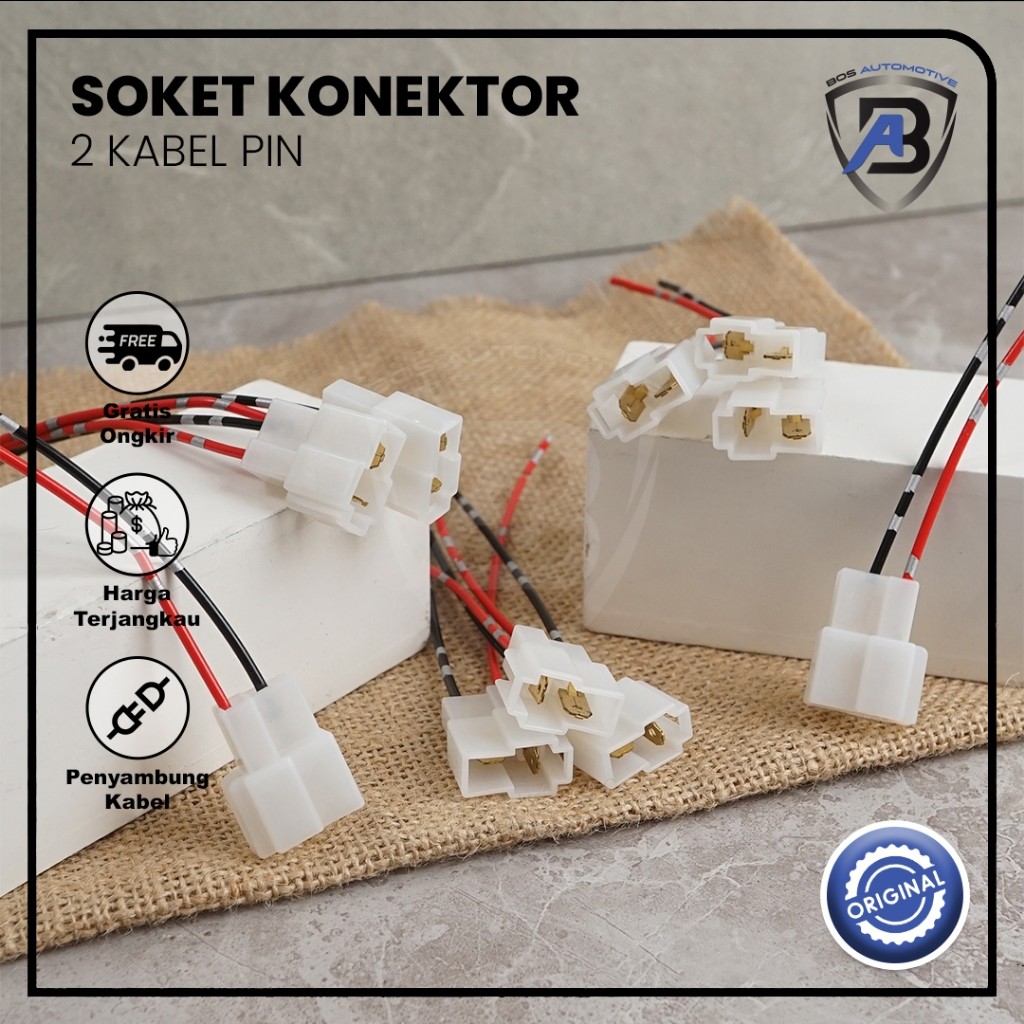 Jual Soket Konektor Kabel 2 Pin Besar / Socket Sambung Mobil Motor ...