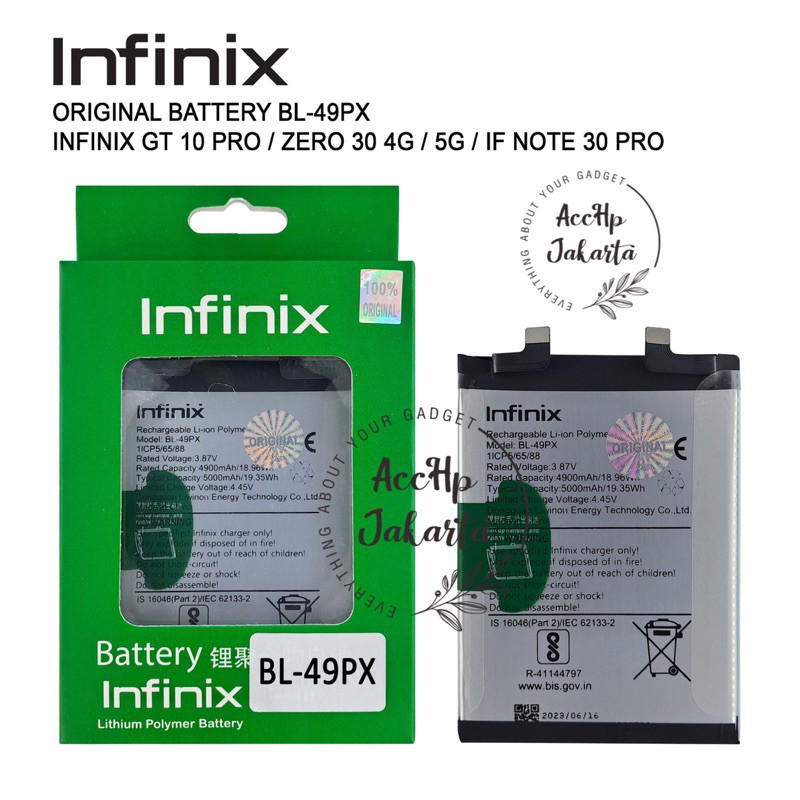 Jual Batre Baterai Infinix GT 10 Pro / Zero 30 4G / 5G IF /Note 30 Pro BL-49PX Batrei Battery ...