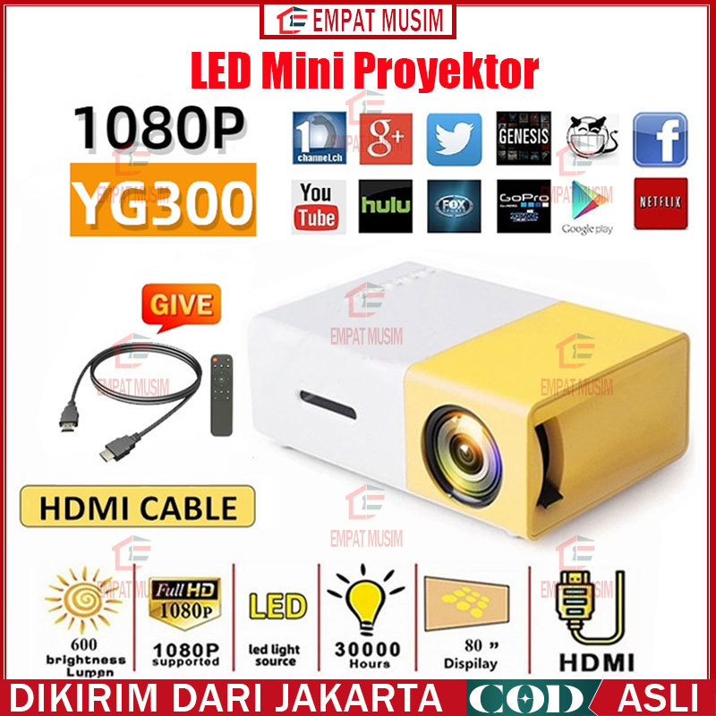 Jual Proyektor Mini 1080P LED YG300/YG 300 PRO LCD Portable Projector ...