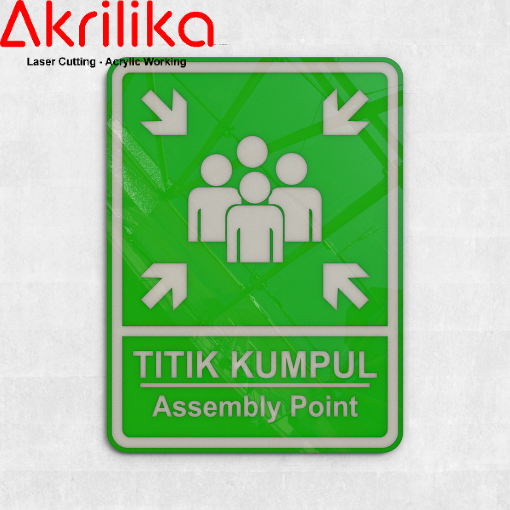Jual AKRILIK SIGNAGE/SIGN "TITIK KUMPUL/ASSEMBLY POINT" VERTIKAL CUSTOM ...