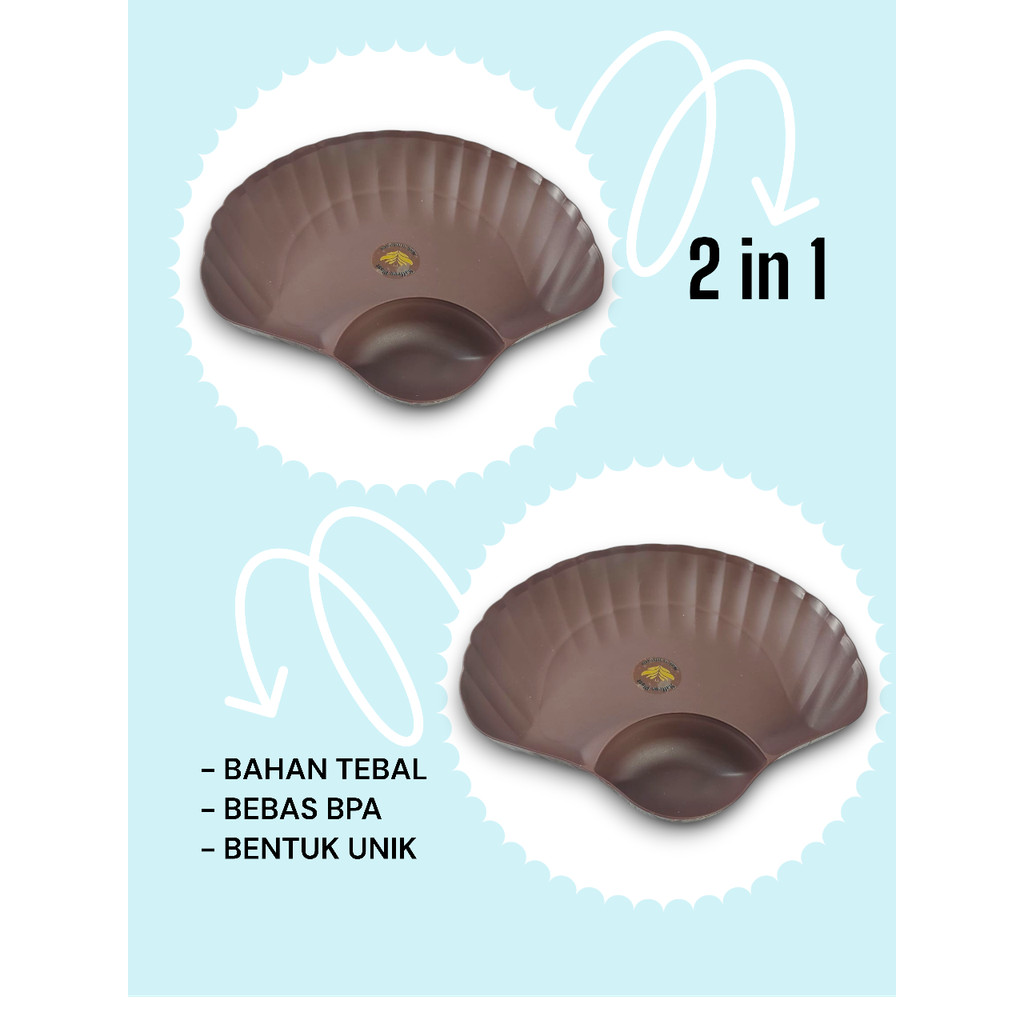 Jual Piring Plastik Bentuk Kerang 2 in 1 / Piring Kerang 2 in 1/ Piring ...