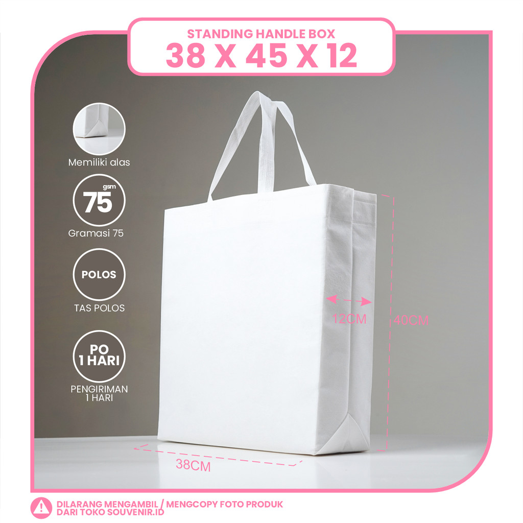 Jual TAS SPUNBOND LIPAT BOX 38X45 (POLOS) | Shopee Indonesia