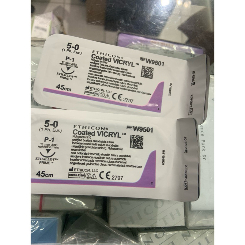 Jual vicryl 5-0 reverse cutting W9501 benang operasi per pcs | Shopee Indonesia