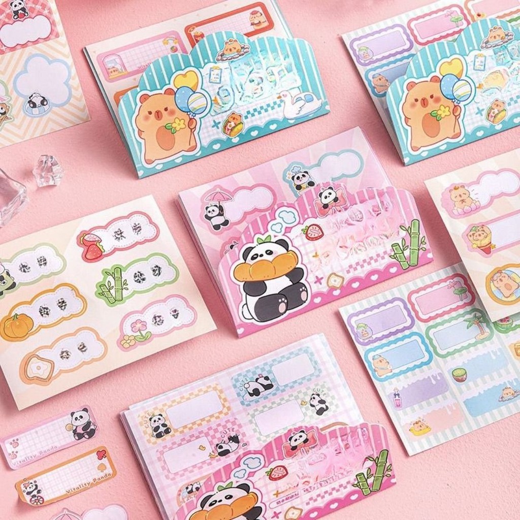 Jual KAWA Label Stiker Nama Set Isi 44 Sticker Name Lucu Kartun Panda ...