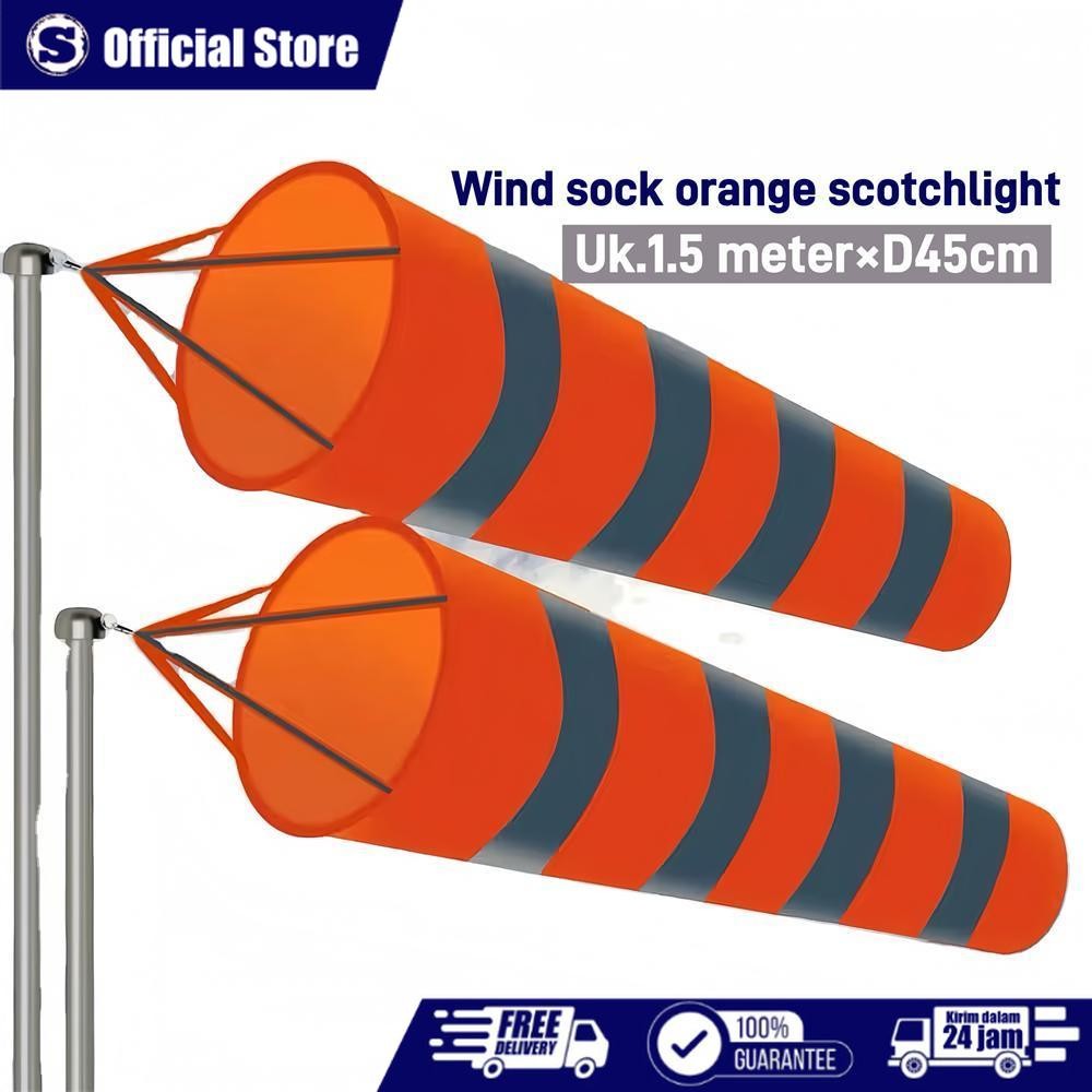 Jual 150cm Windshock Arah Angin Oranye Windsock Petunjuk Arah Mata ...