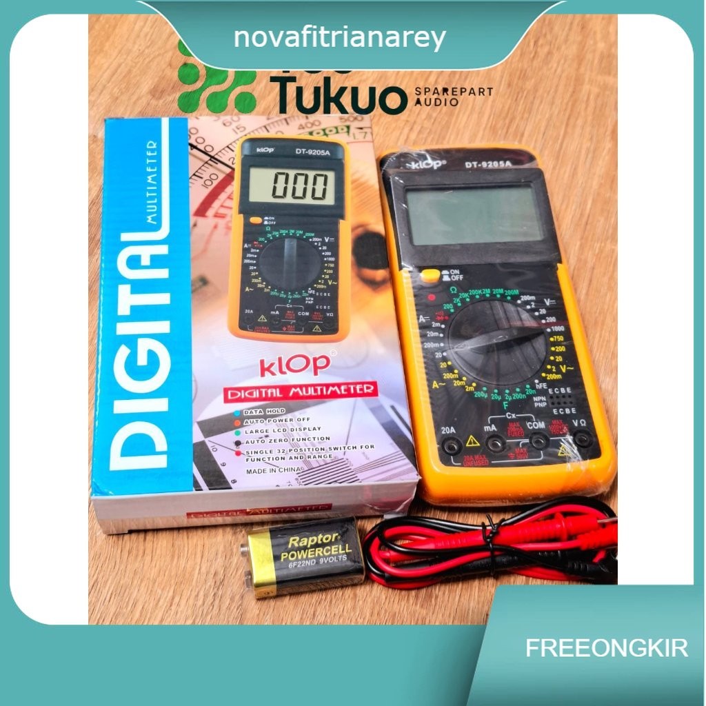 Jual Digital Multimeter Avometer DT-9205A Multitester Digital DT9205A ...