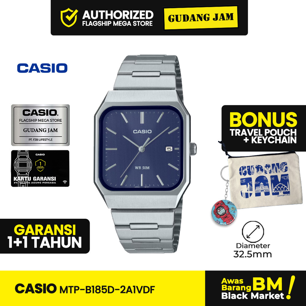 Jual Jam Tangan Casio Pria MTP-B185D-2A1VDF MTP-B185D-2A1 MTP-B185D ...