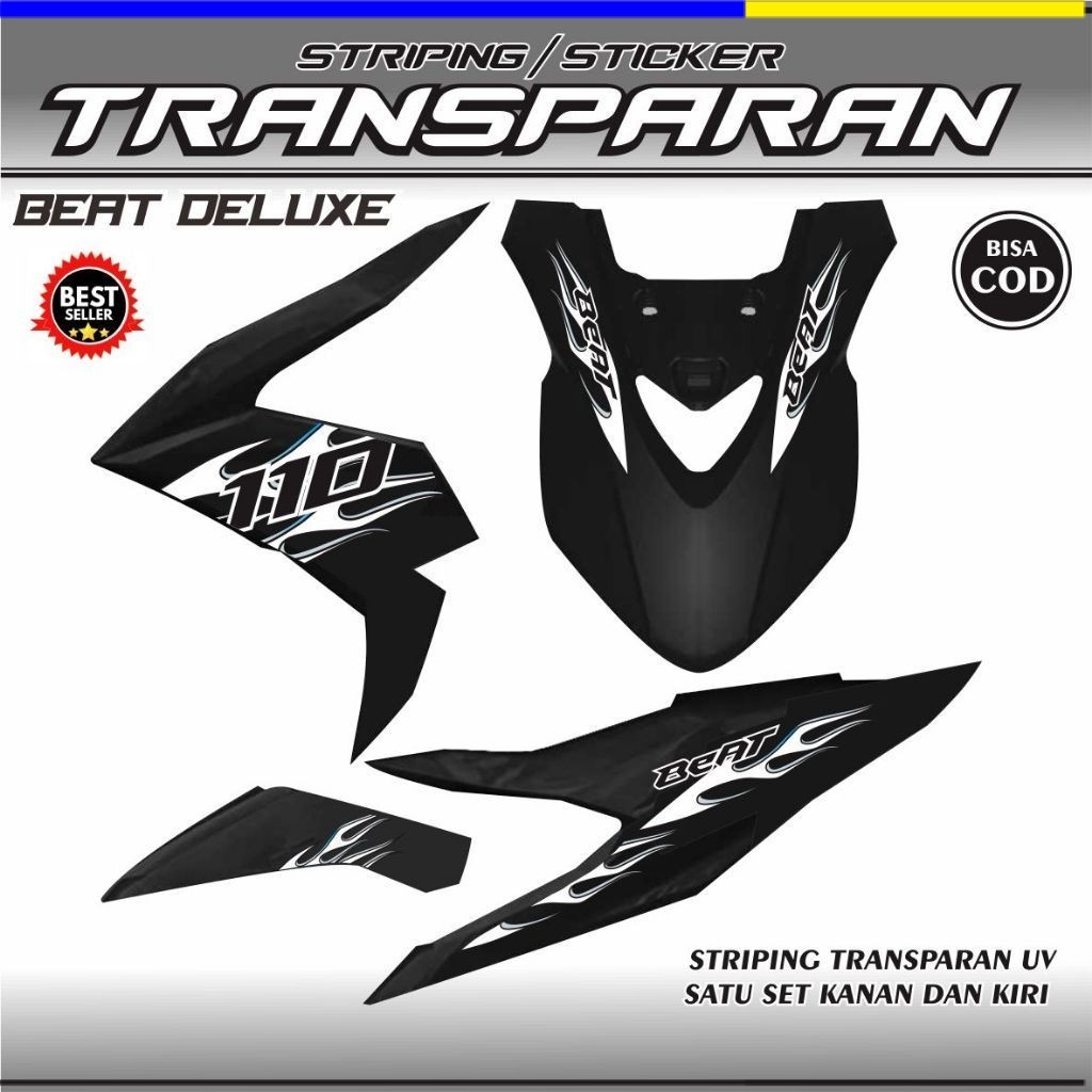 Jual LIS SIMPLE STIKER TRANSPARAN ORIGINAL STRIPING MOTOR BEAT DELUXE ...