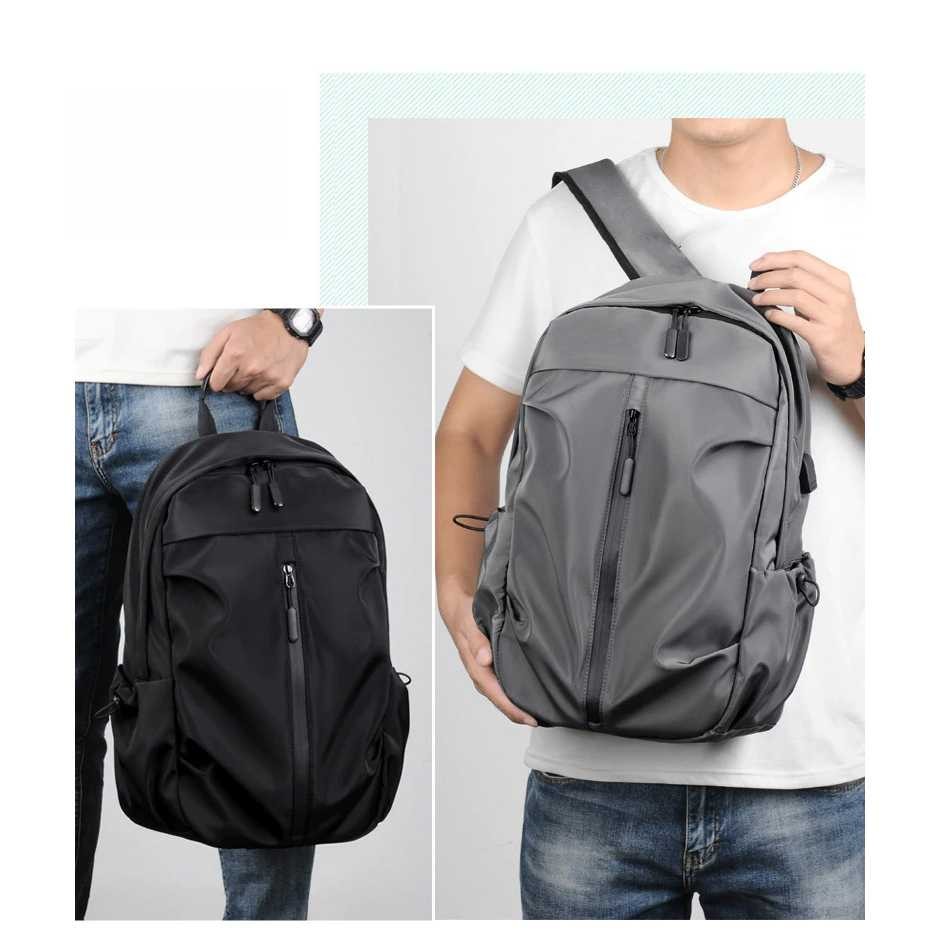 Jual Tas Ransel Laptop Polyester Simple Design with USB Charging Port ...