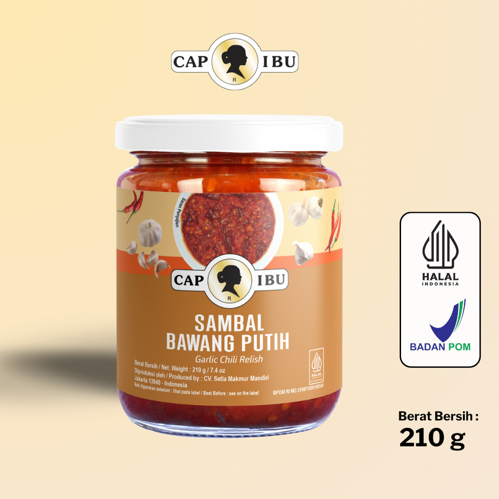 Jual CAP IBU Sambal Bawang Putih Kemasan Jar Kaca | Shopee Indonesia