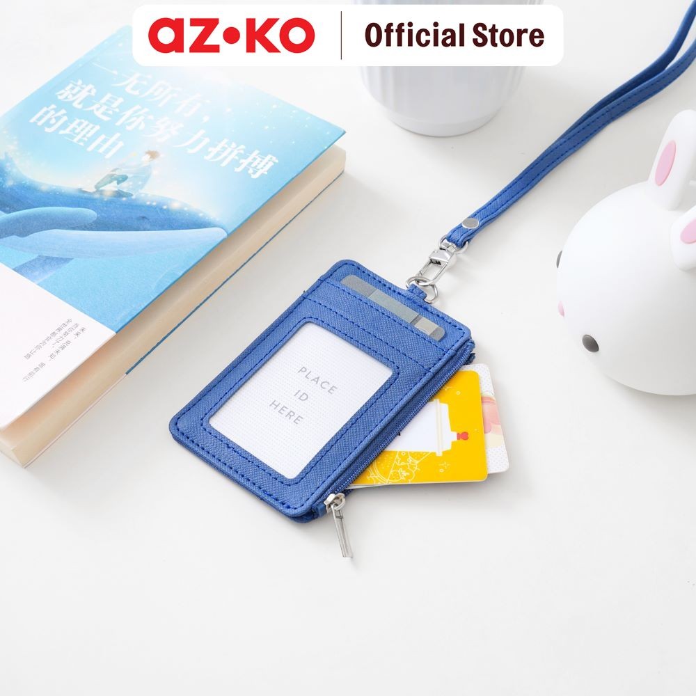 Jual AZKO Ataru Holder Id Card Dengan Ritsleting - Biru Tempat Kartu ...