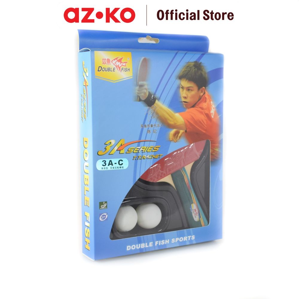 Jual AZKO Double Fish Set Bat Tenis Meja 1A-C Bet Tennis Meja Bat Pingpong Perlengkapan Ping ...