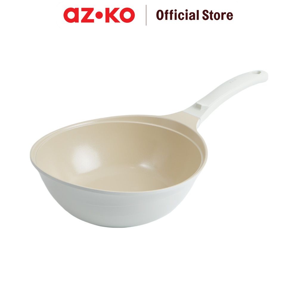 Jual Azko Kris 26 Cm Colormic Wajan Penggorengan Wok - Krem Beige ...