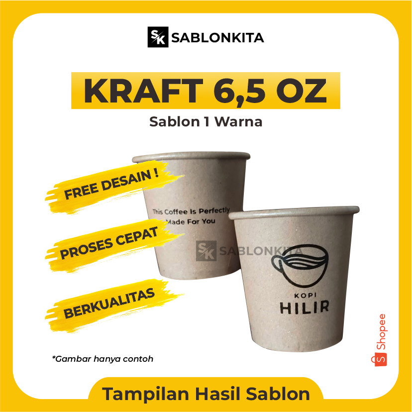 Jual [[ SABLON CUSTOM ]] PAPER CUP 6,5 OZ NESTO KRAFT Coklat Gelas Kertas Hot | Shopee Indonesia