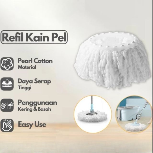 Jual BONBOX Refill Spin Super Mop Refill Kain Pel BONBOX Microfiber Mop ...