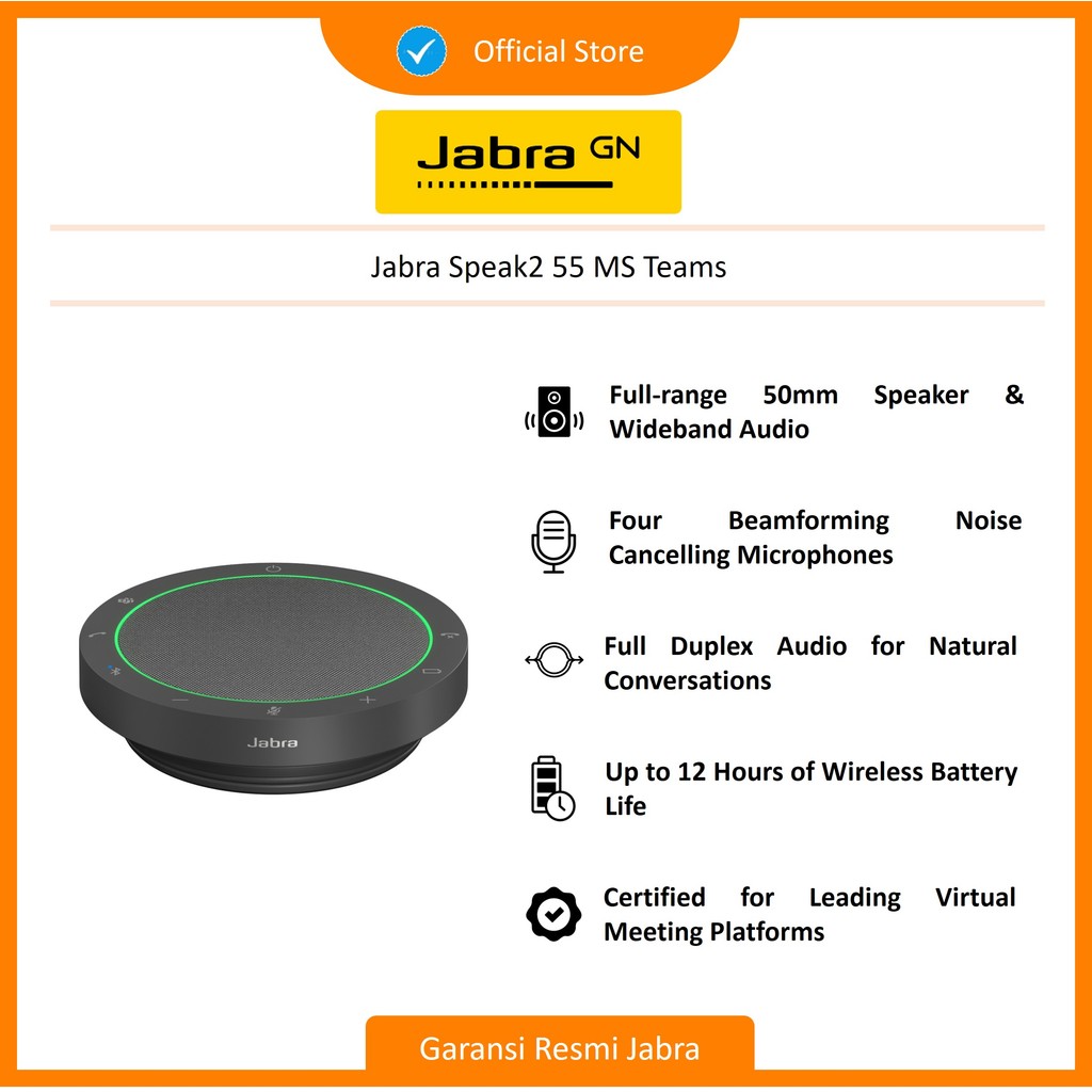 Jual Jabra Speak2 55 MS Teams (2755-109) | Shopee Indonesia