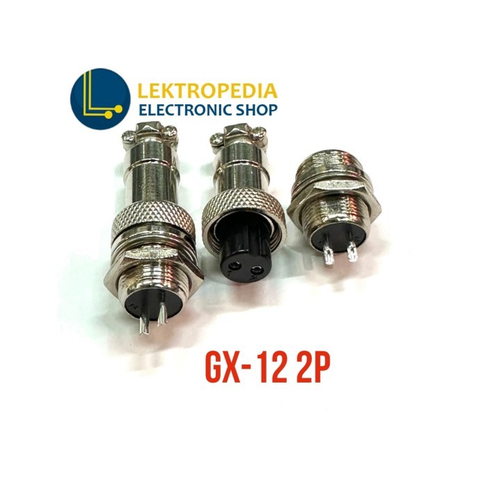 Jual Konektor CB 2 pin GX-12 Connector 2pin 2p 2 p kaki Jack Socket male female GX12 Aviation ...