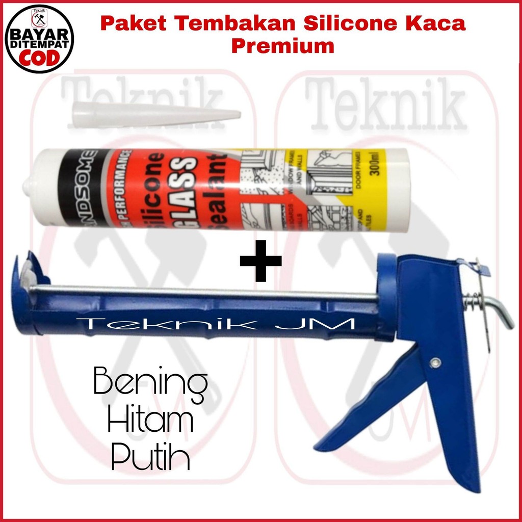 Jual Paket Lem Kaca Dan Tembakan Sealant - Silicone Silent Botol Warna ...