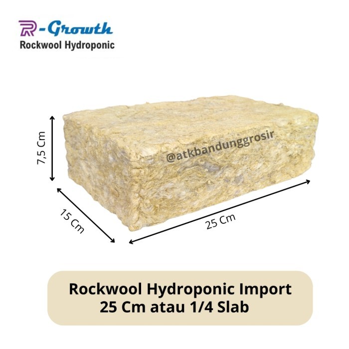 Jual Rockwool Hydroponic R-Growth 25 Cm ¼ Slab Media Tanam Hidroponik ...