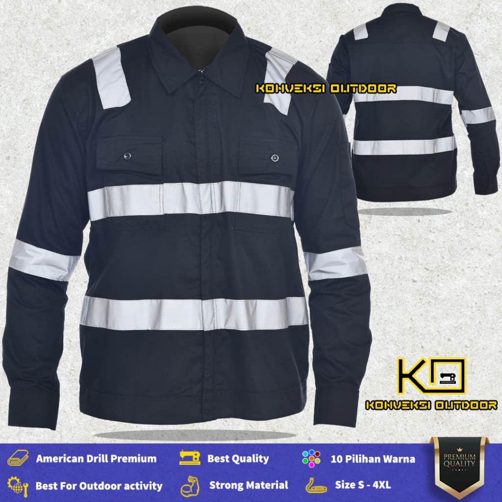 Jual BAJU KEMEJA SAFETY WEARPACK K3 ZIPPER PRIA - Seragam Kerja Dinas ...