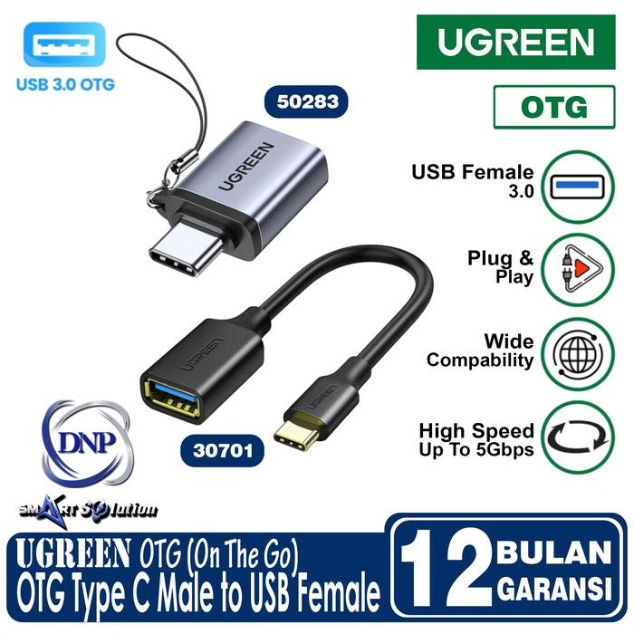 Jual UGREEN OTG Type C Male to USB A 3.0 Female Adapter Converter 5Gbps ...